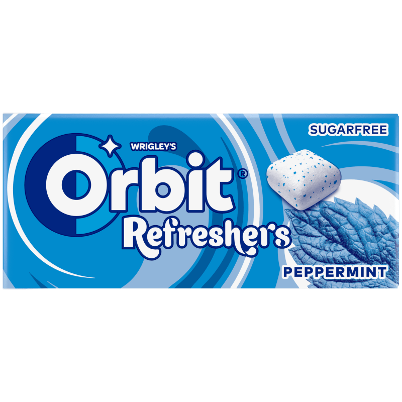 Chicle sin azúcar con edulcorantes y sabor a menta y mentol | chiclesorbit