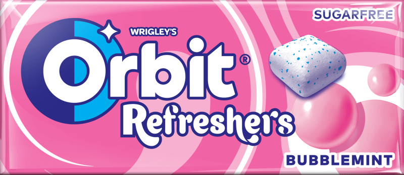 Chicle con edulcorante sin azúcar y sabor a frutas y menta | chiclesorbit