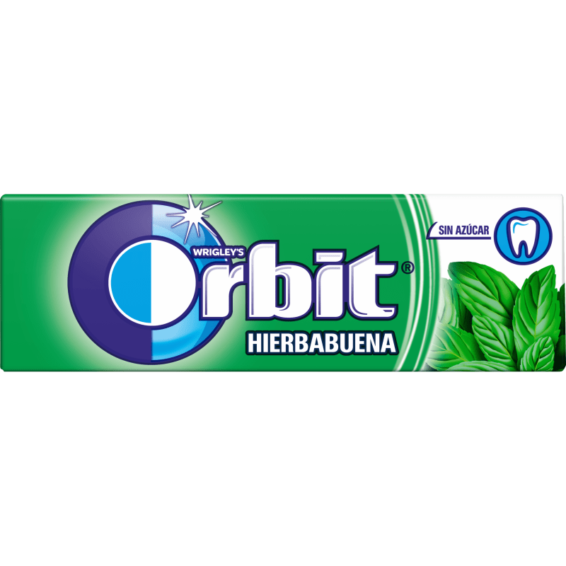 Orbit Chicles Sin Azúcar de Hierbabuena en grageas, 10 uds | chiclesorbit
