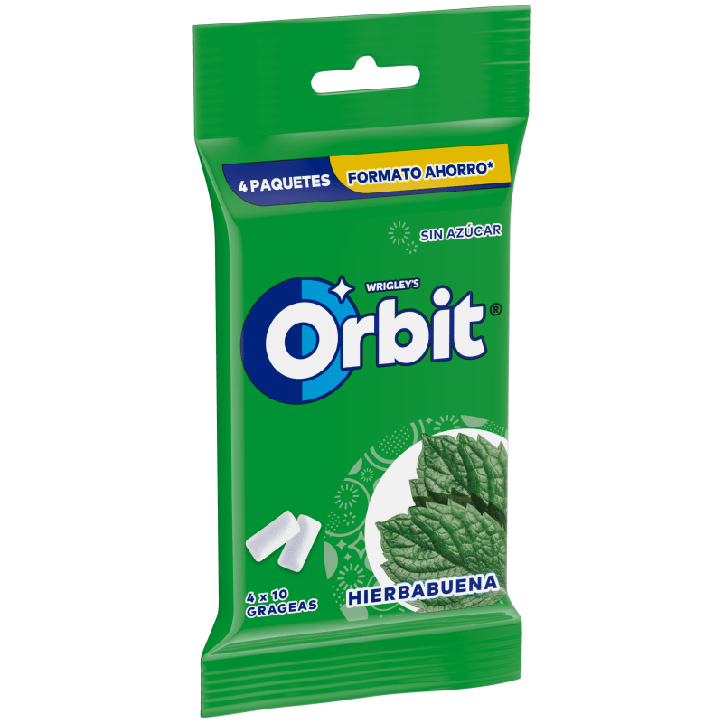 Chicle sin azúcar con edulcorantes y sabor a hierbabuena y mentol ...