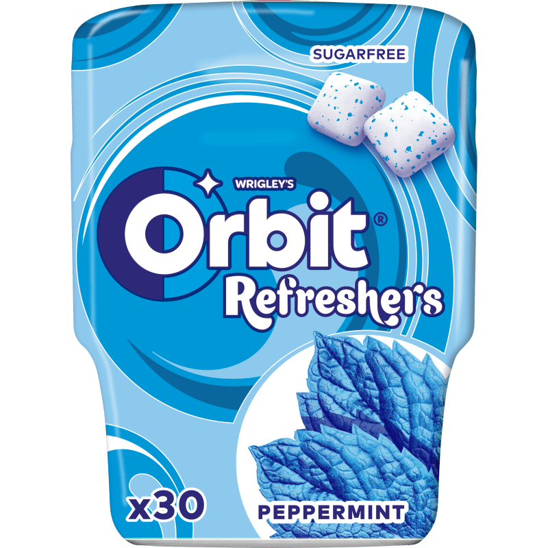 Chicle sin azúcar con edulcorantes y sabor a menta | chiclesorbit