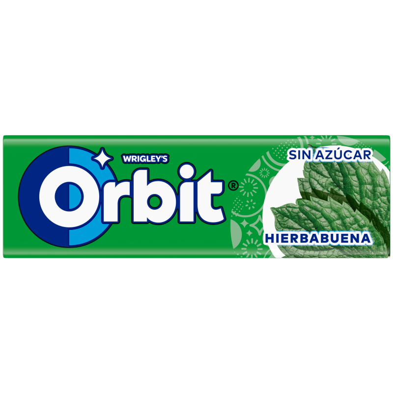 Chicle sin azúcar con edulcorantes y sabor a hierbabuena | chiclesorbit
