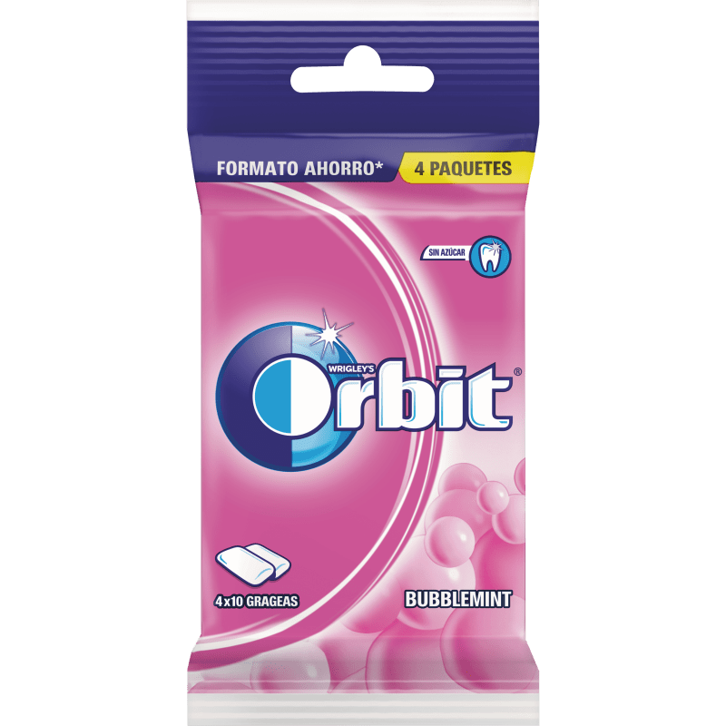 Orbit Chicles Sin Azúcar Bubblemint de a frutas y menta en grageas, 10 ...